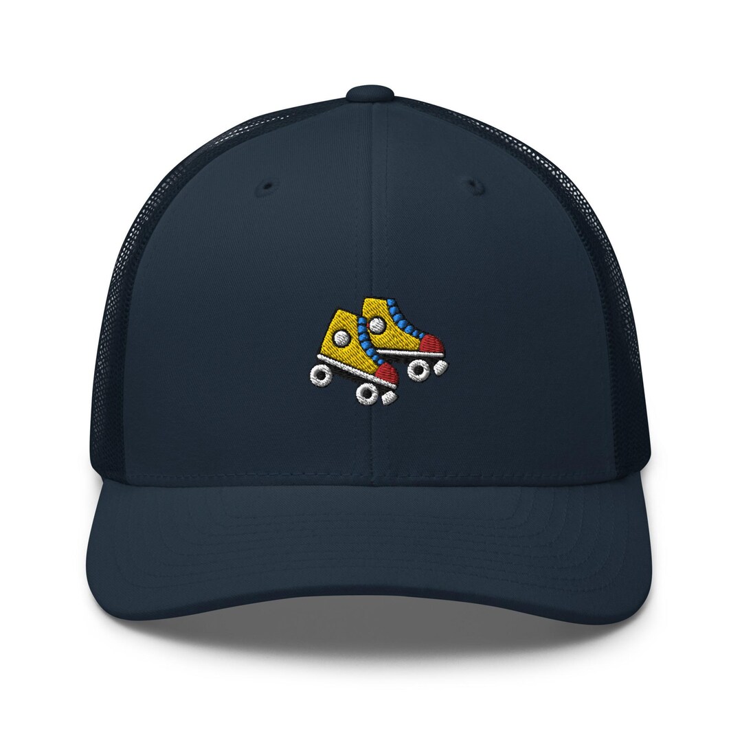 Retro Roller Skates Embroidered Retro Trucker Hat - Structured With ...