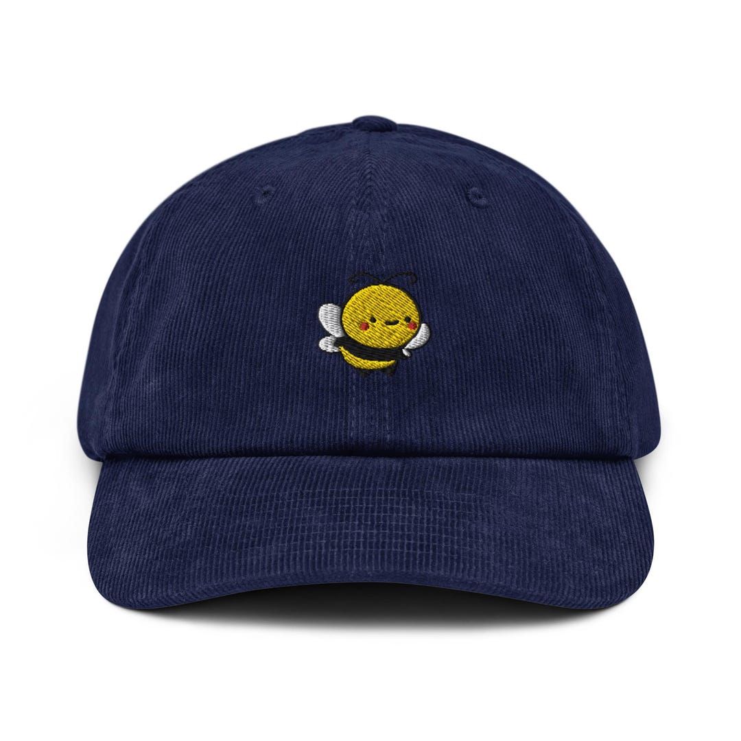 Cute Bee Embroidered Cotton Corduroy Hat: Adjustable Fit - Etsy