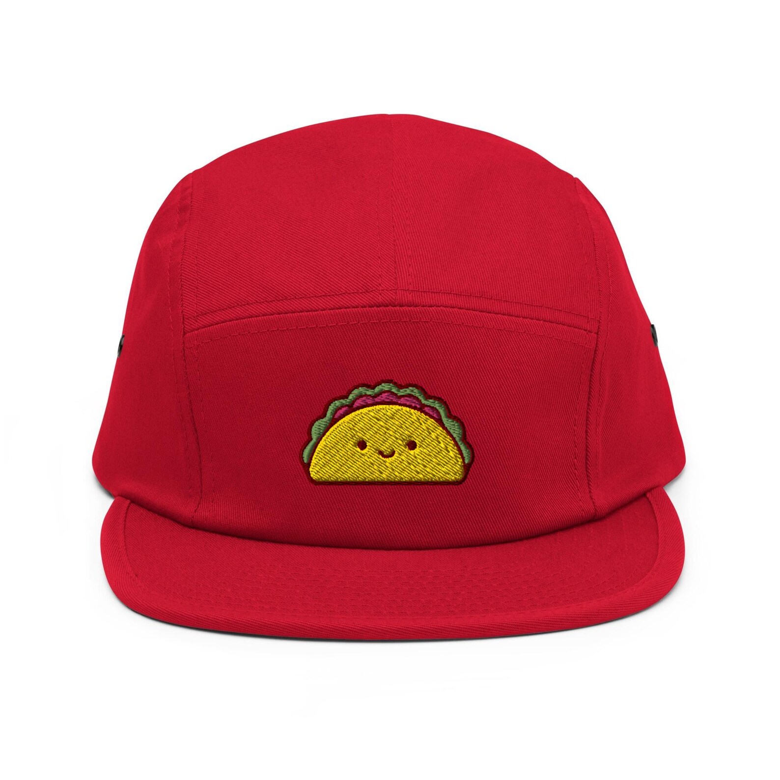 Cute Taco Embroidered 5‑panel Cotton Camper Cap: Adjustable Fit - Etsy