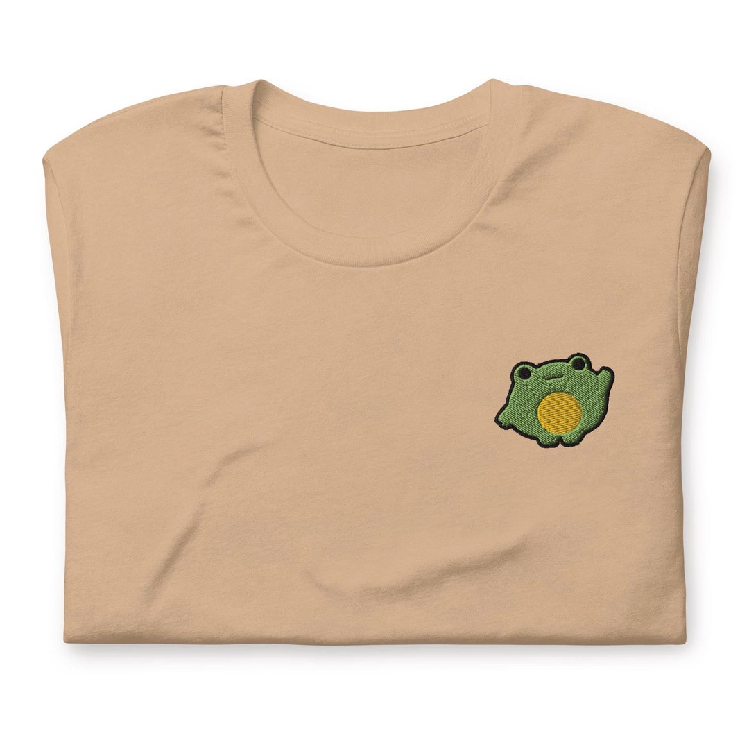 Chonky Cartoon Frog Embroidered T-shirt With Comfortable - Etsy