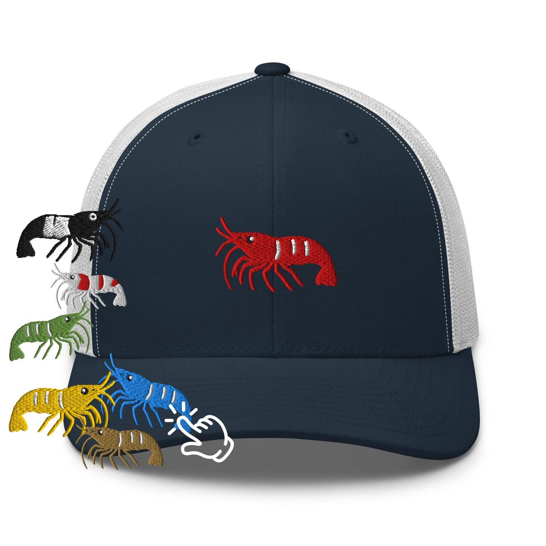 Cherry Shrimp Neocaridina Davidi Embroidered Trucker Hat: Structured ...