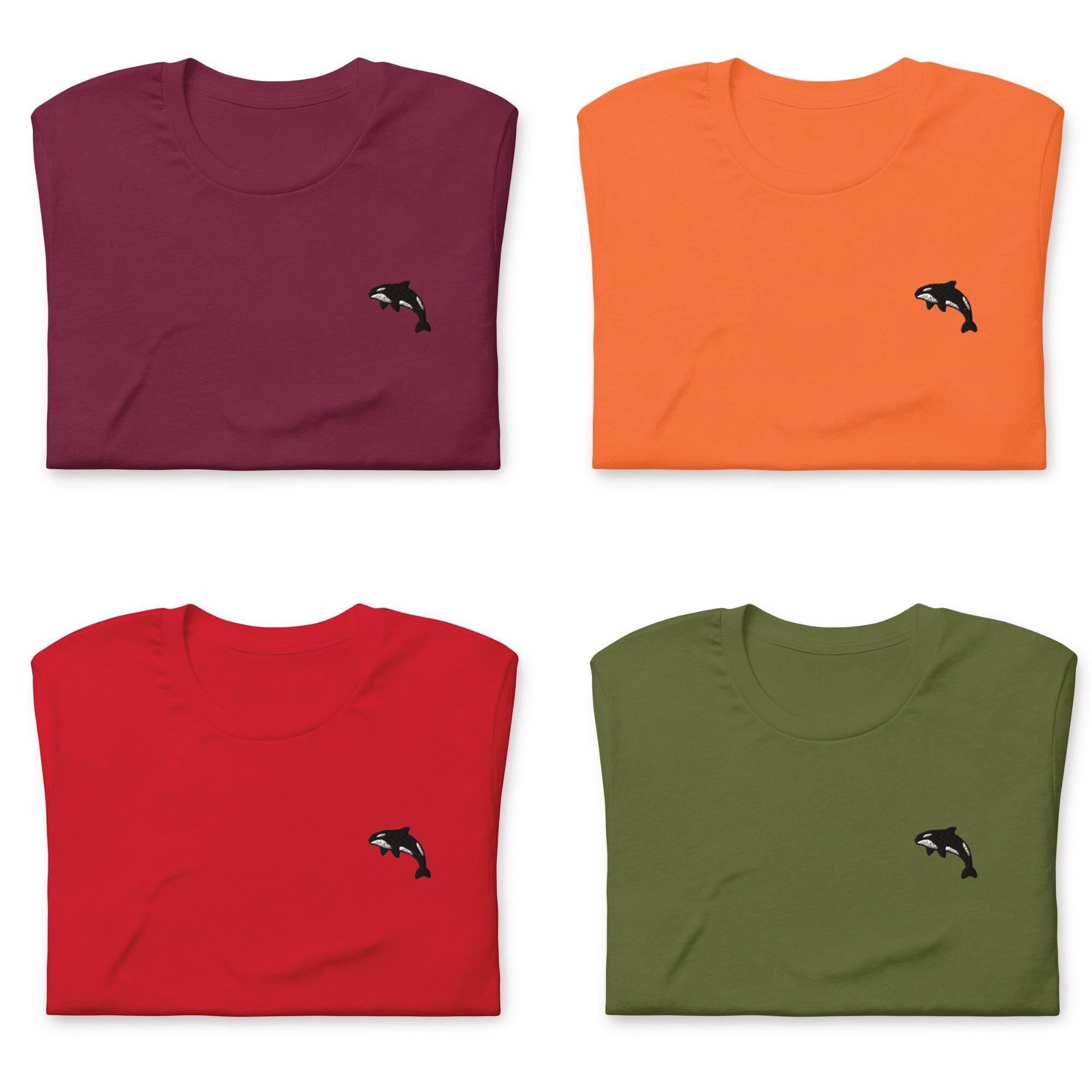 Orca Killer Whale Embroidered T-shirt With Comfortable Stretch - Etsy