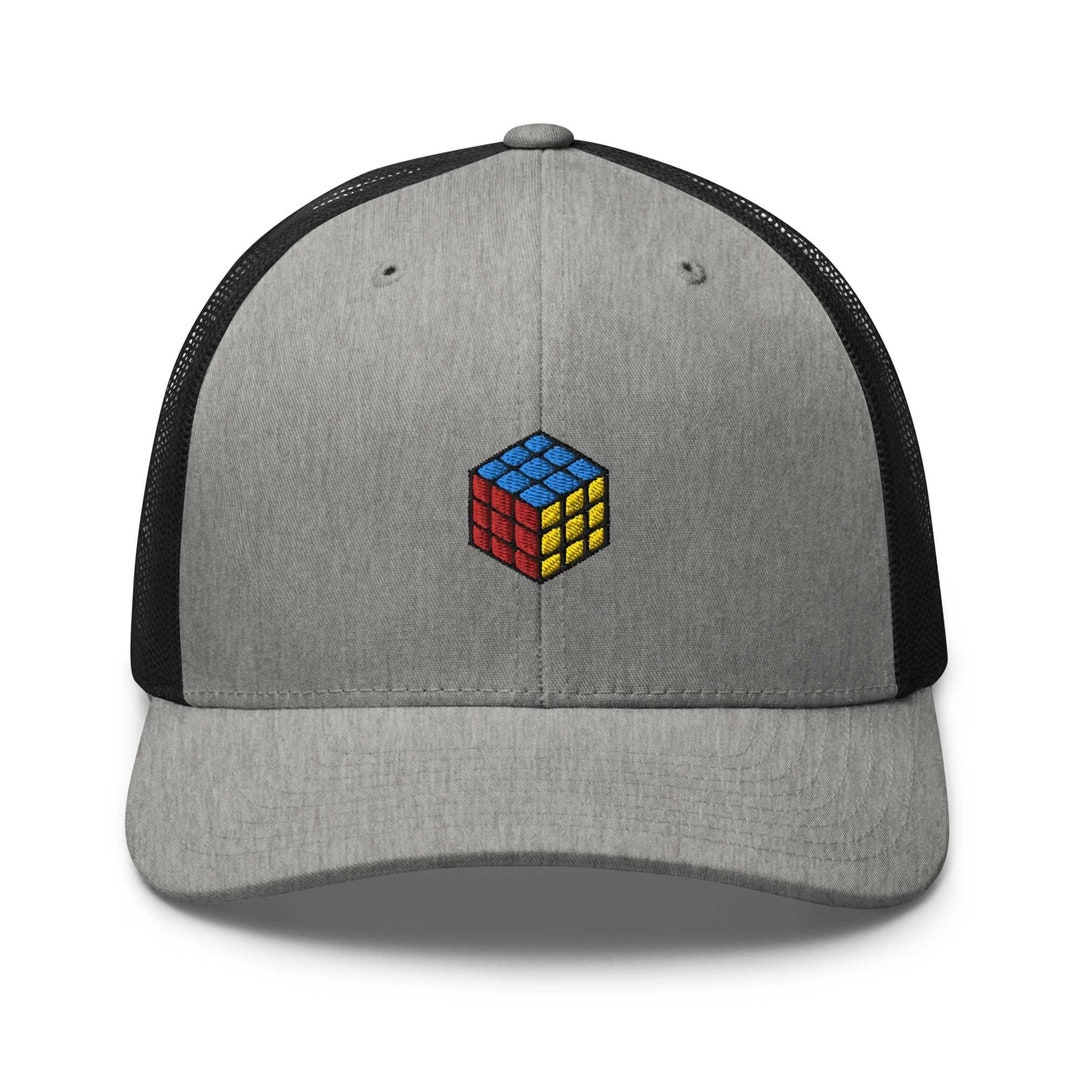 Rubiks Cube Embroidered Retro Trucker Hat Structured With Mesh Back in ...