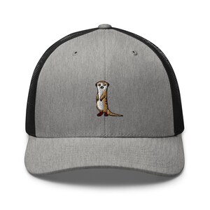 Meerkat Embroidered Trucker Hat: Structured Retro Cap With Mesh Back - Etsy