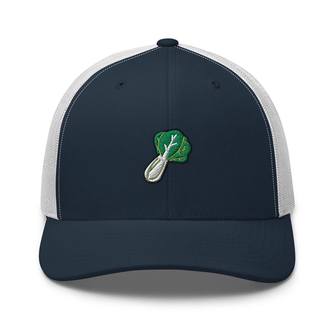 Bok Choi Embroidered Trucker Hat: Structured Retro Cap With Mesh Back ...