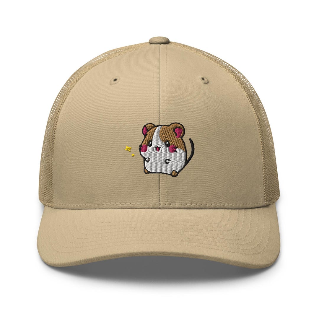 Cute Gerbil Embroidered Trucker Hat: Structured Retro Cap With Mesh ...