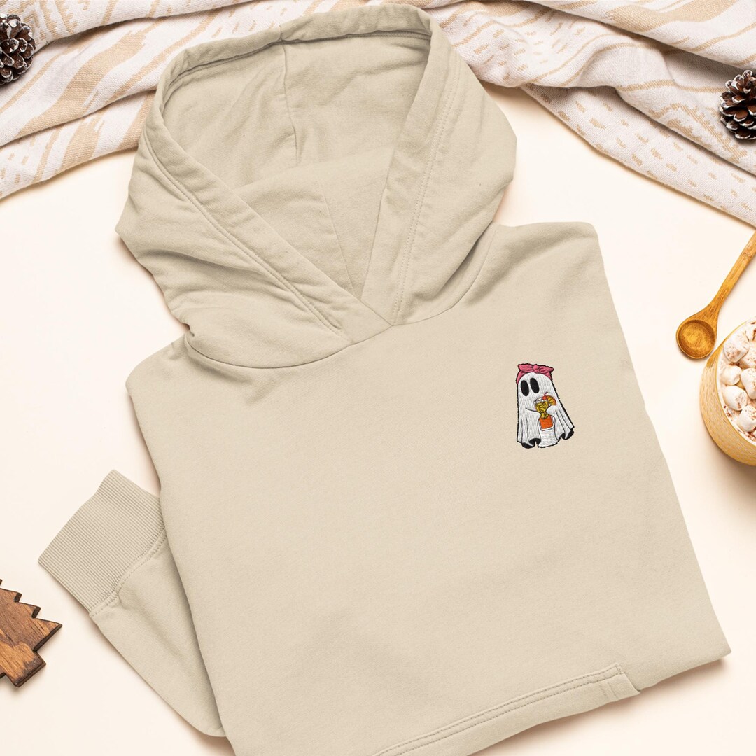 Tequila Sunrise Cocktail Ghost Embroidered Hoodie: Heavy Blend Cotton ...