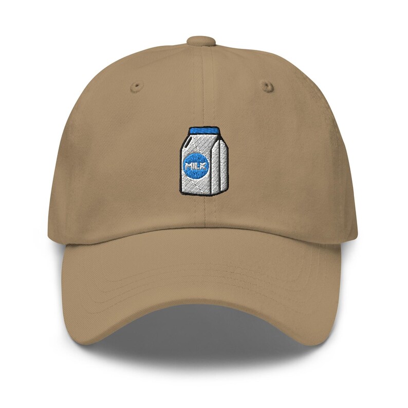 Milk Carton Embroidered Dad Cap: Chino Cotton Twill Adjustable Unisex ...