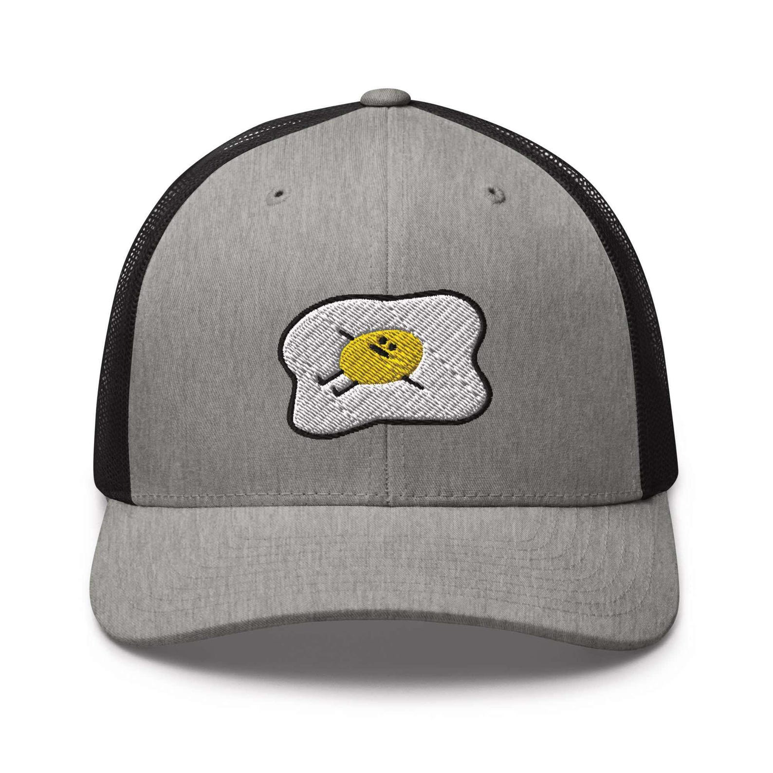 Kawaii Lazy Unmotivated Fried Egg Embroidered Trucker Hat: Structured ...