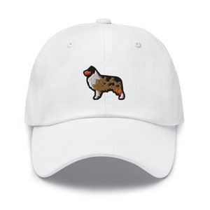 Australian Shepherd Dog Embroidered Dad Cap: Chino Cotton Twill ...