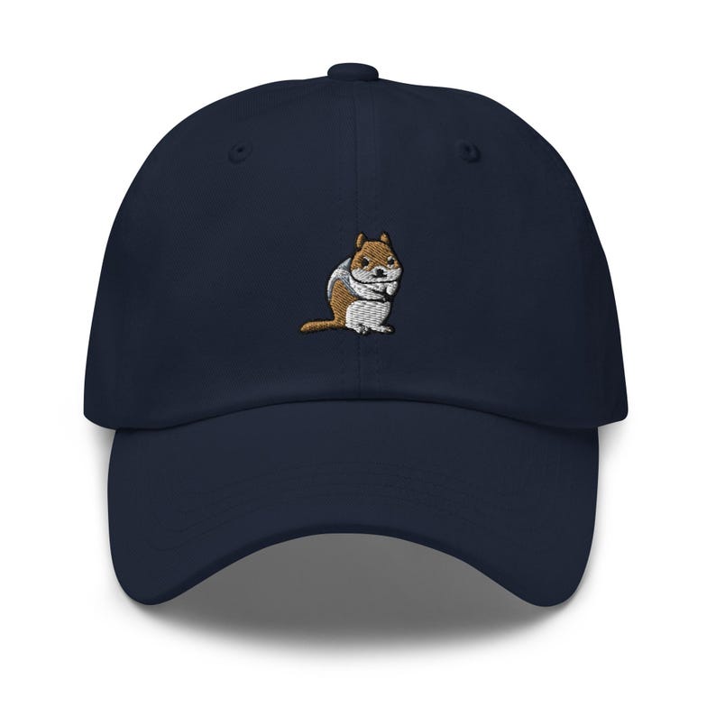 Chipmunk Embroidered Dad Cap: Chino Cotton Twill Adjustable Unisex Hat ...