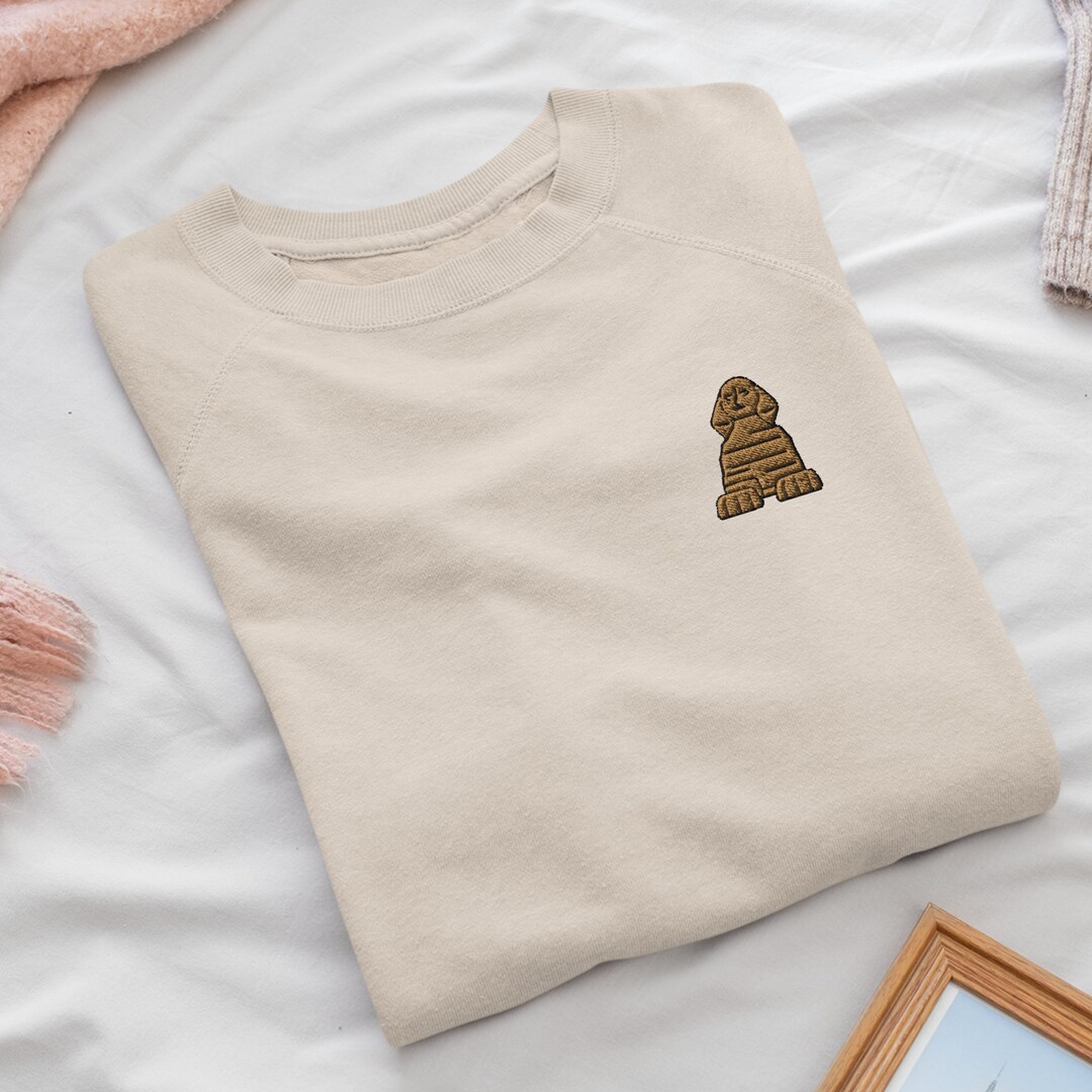 Great Sphinx of Giza Embroidered Crew Neck Sweatshirt - Soft Cotton ...