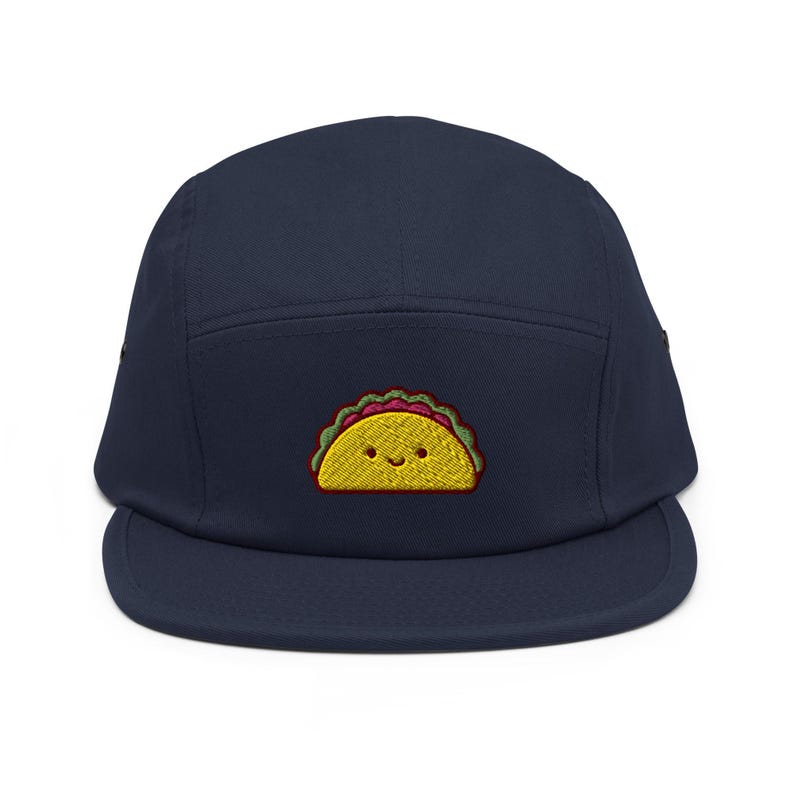 Cute Taco Embroidered 5‑panel Cotton Camper Cap: Adjustable Fit - Etsy