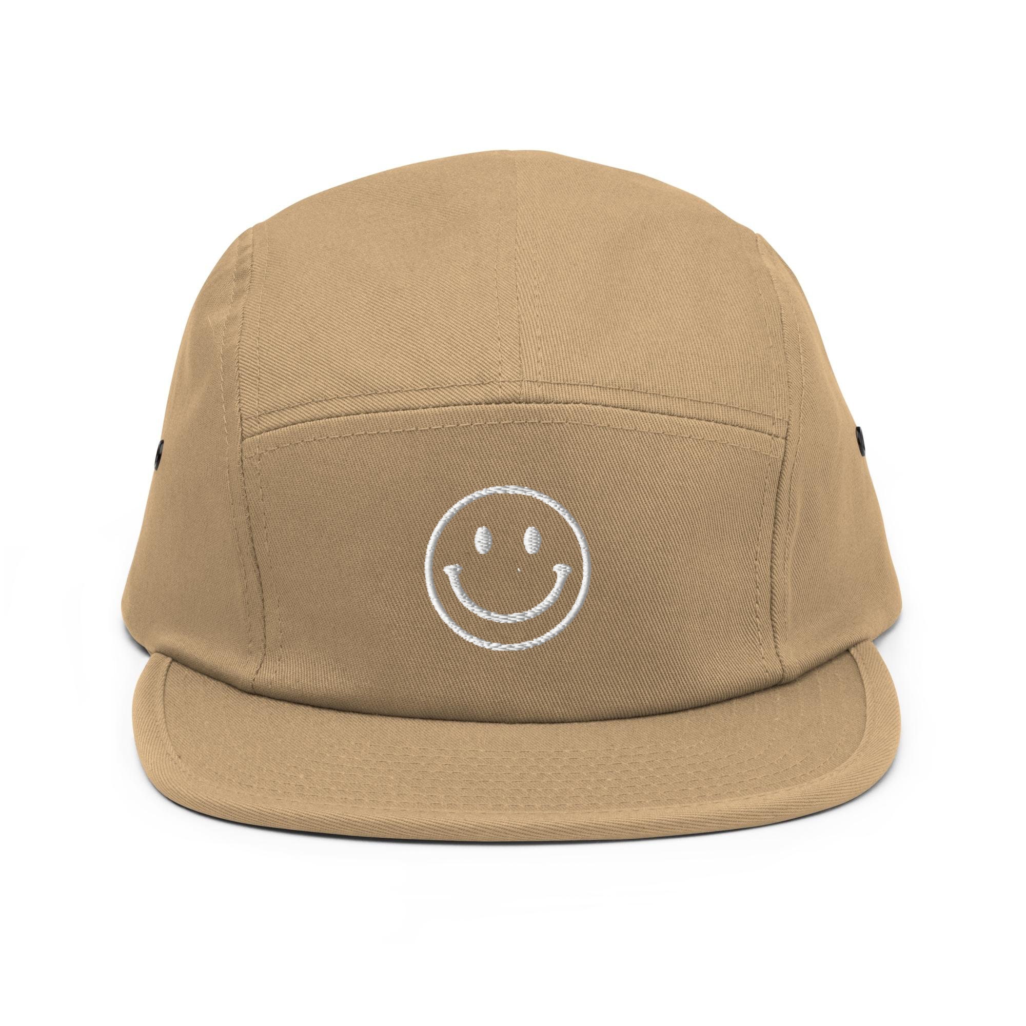 Smiley Face Embroidered 5 Panel Camper Cap Pure Cotton - Etsy