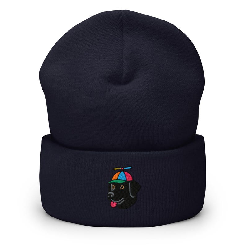 Propeller Hat Black Labrador Embroidered Cuffed Beanie: Cozy Unisex ...