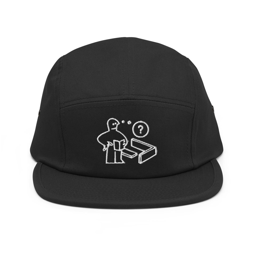 Confused IKEA Man Embroidered 5‑panel Cotton Camper Cap: Adjustable Fit ...