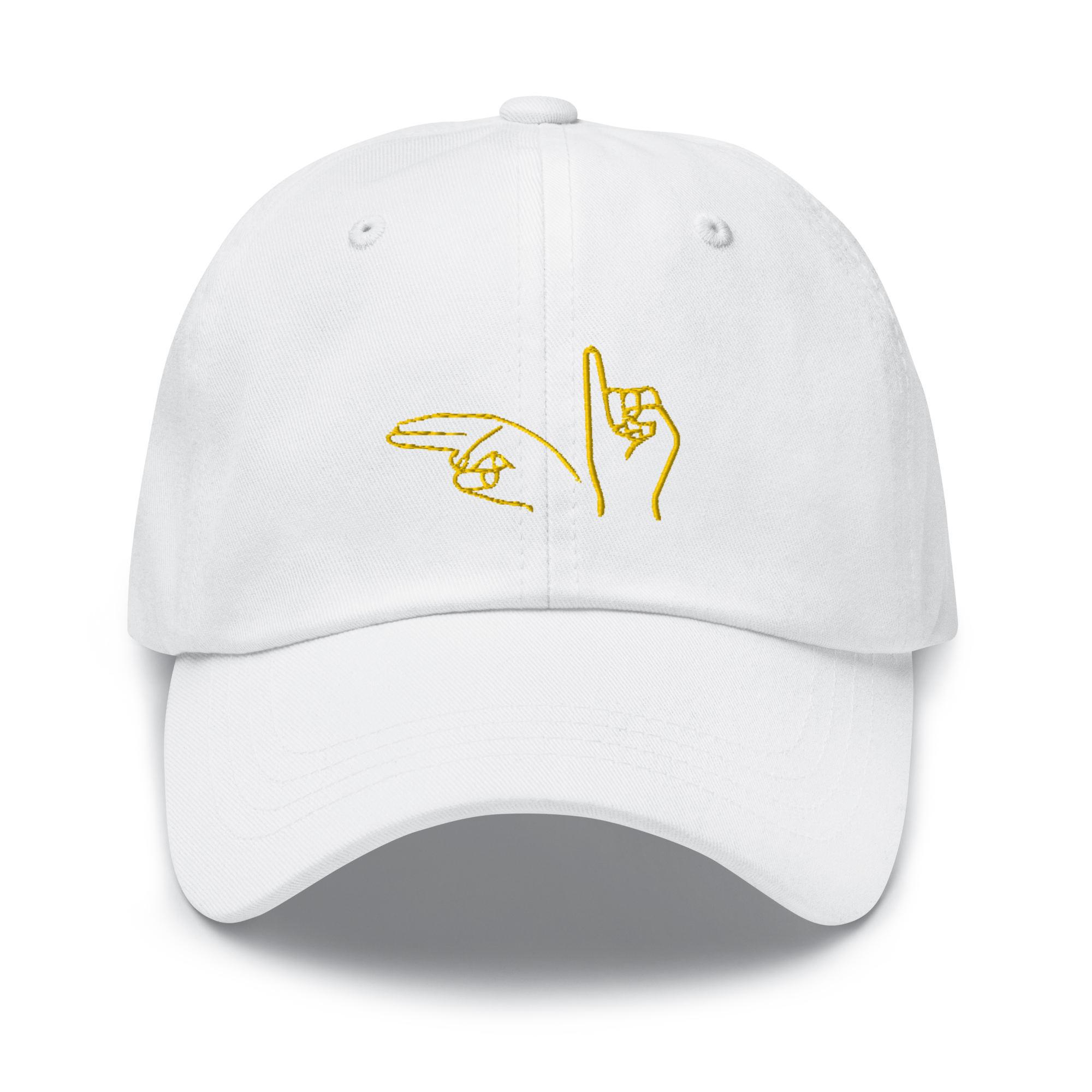 Hi Fingerspelling ASL Alphabet Embroidered Dad Cap: Chino Cotton Twill ...