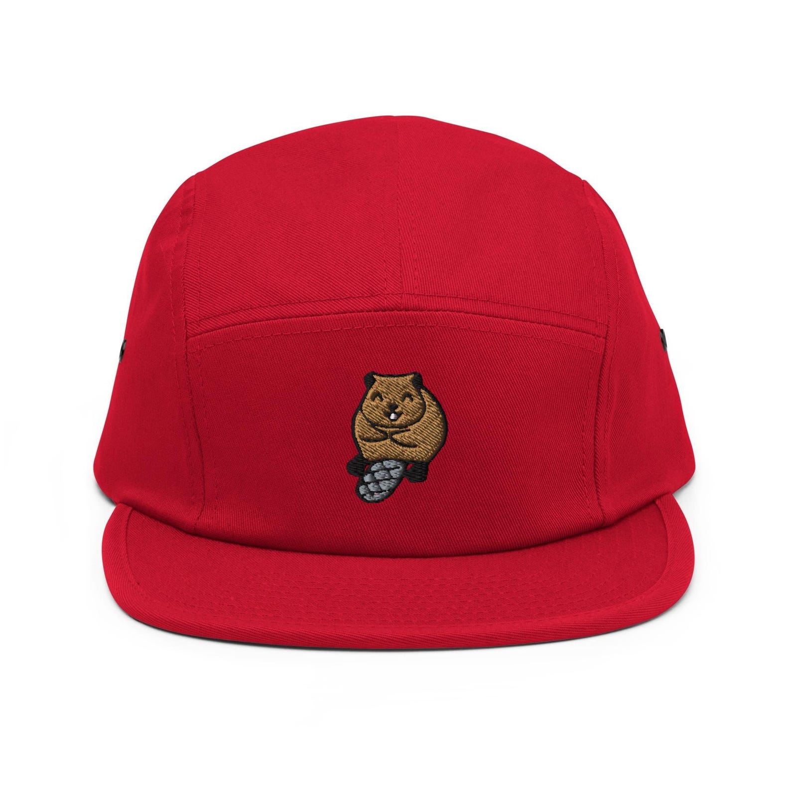 Beaver Embroidered 5‑panel Cotton Camper Cap: Adjustable Fit - Etsy