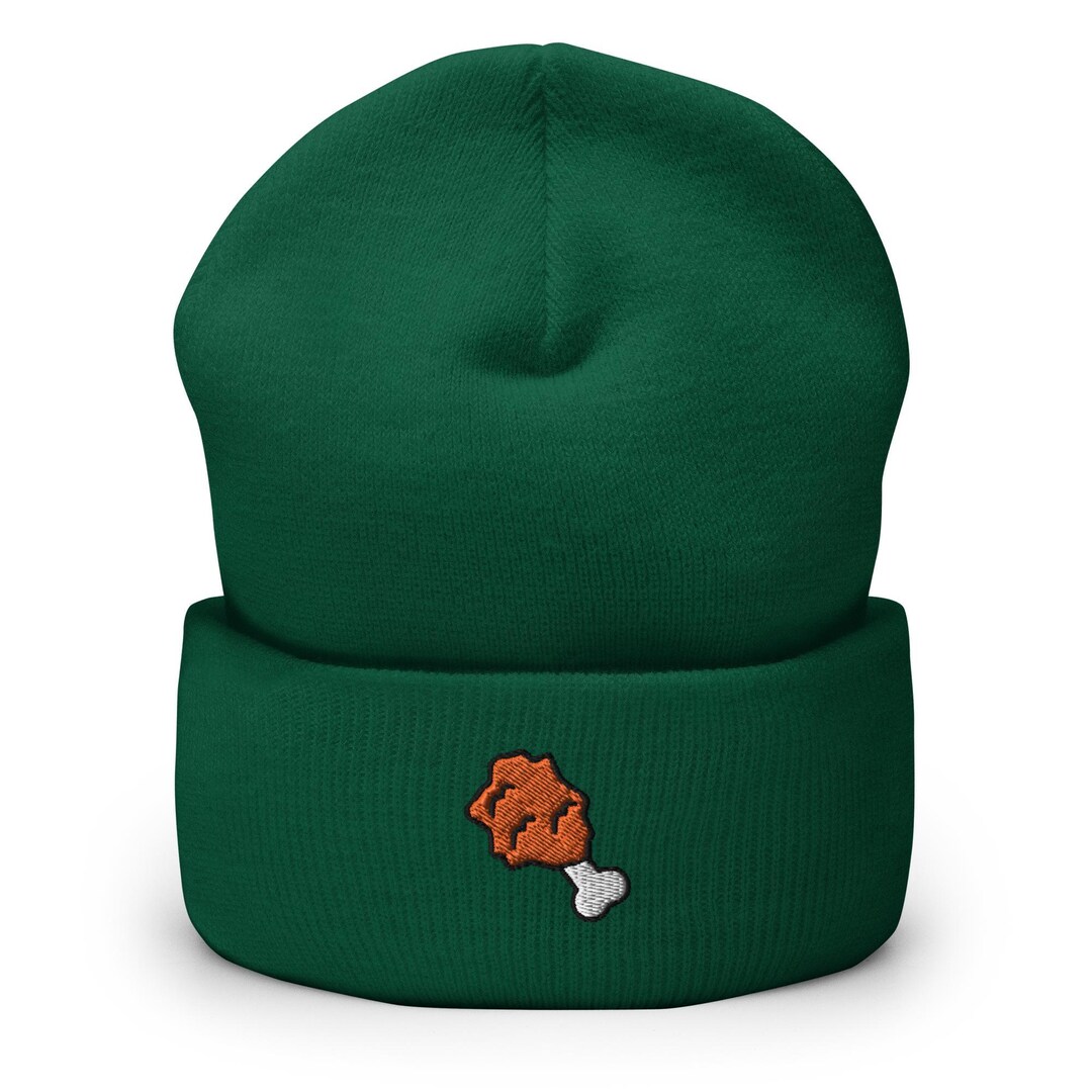 Crispy Fried Chicken Embroidered Cuffed Beanie: Cozy Unisex Winter Cap ...