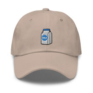 Milk Carton Embroidered Dad Cap: Chino Cotton Twill Adjustable Unisex ...