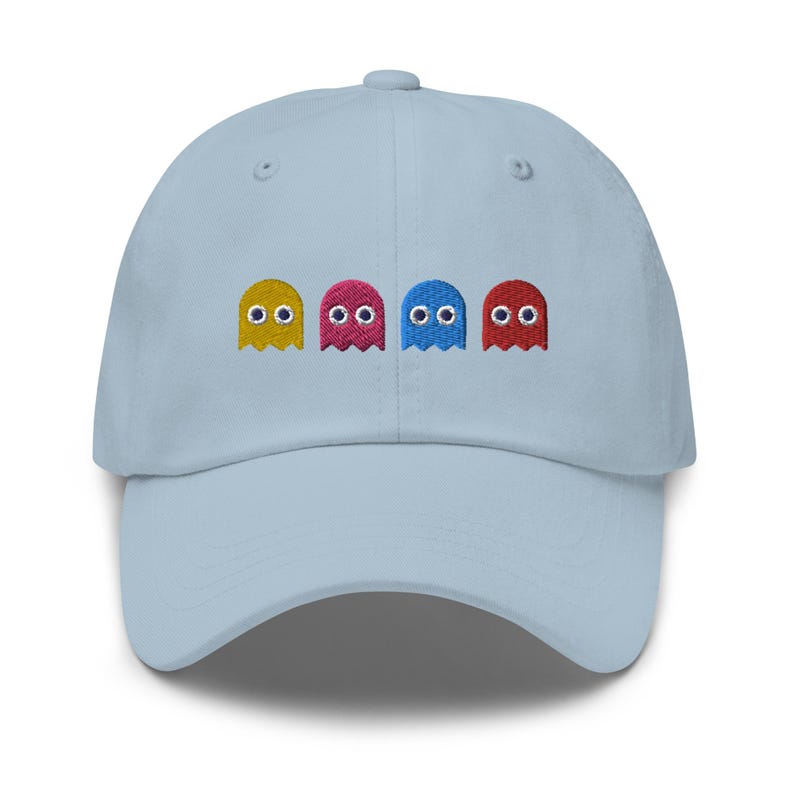 Colorful Retro Arcade Game Ghost Embroidered Dad Cap: Chino Cotton ...