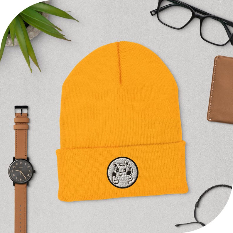 Hi Fingerspelling ASL Alphabet Embroidered Cuffed Beanie: Cozy Unisex ...