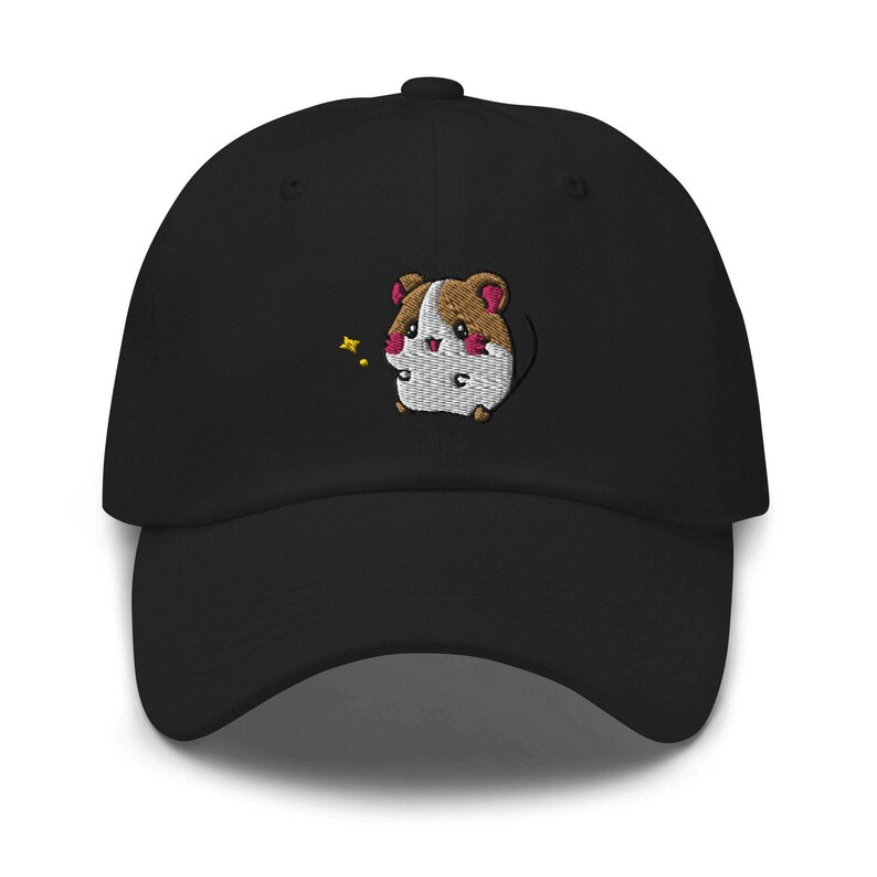 Cute Gerbil Embroidered Dad Cap: Chino Cotton Twill Adjustable Unisex ...