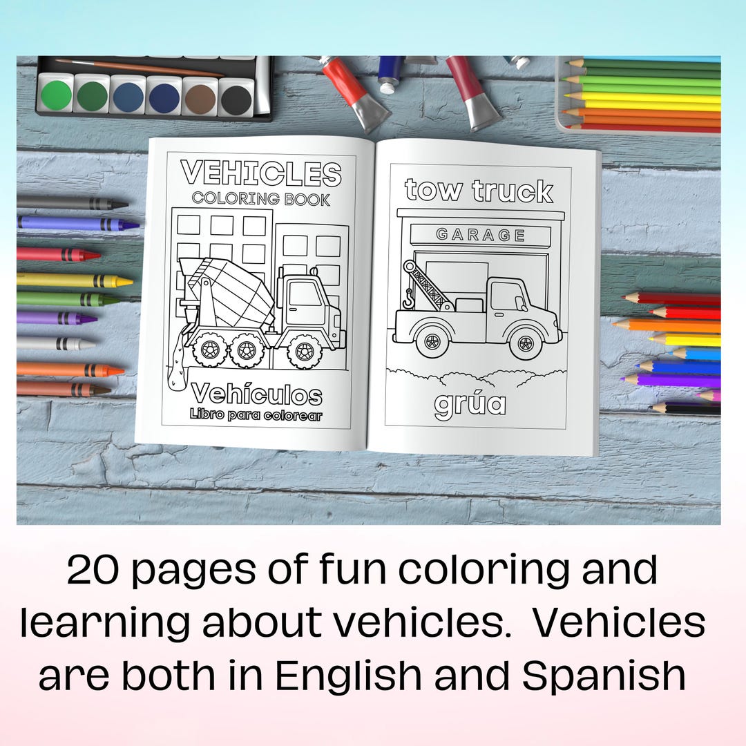 Bilingual Spanish English Coloring Pages Kids, Preschool, Kindergarten ...