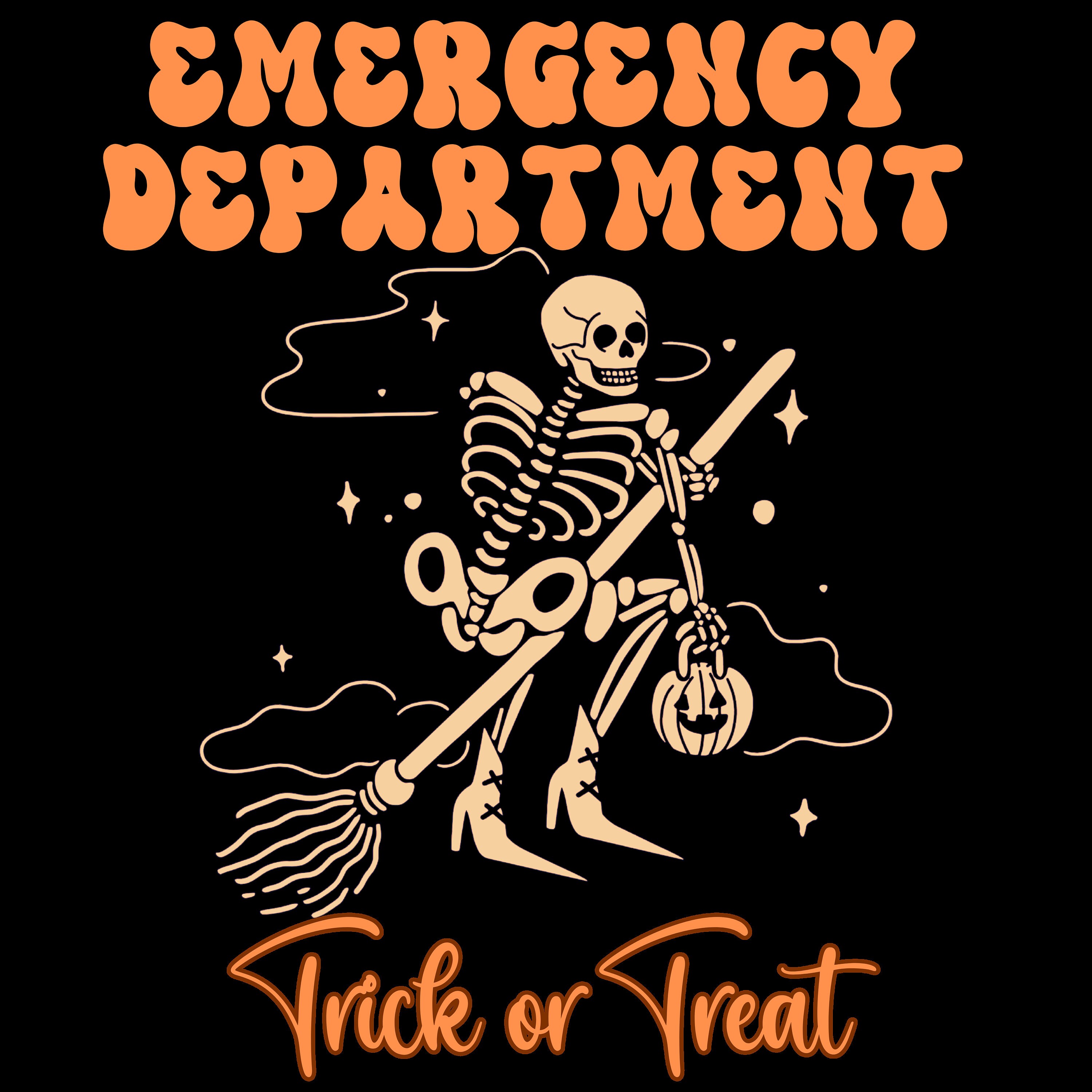 Halloween Skeleton Emergency Department PNG, Emergency Nurse Png, Retro ...