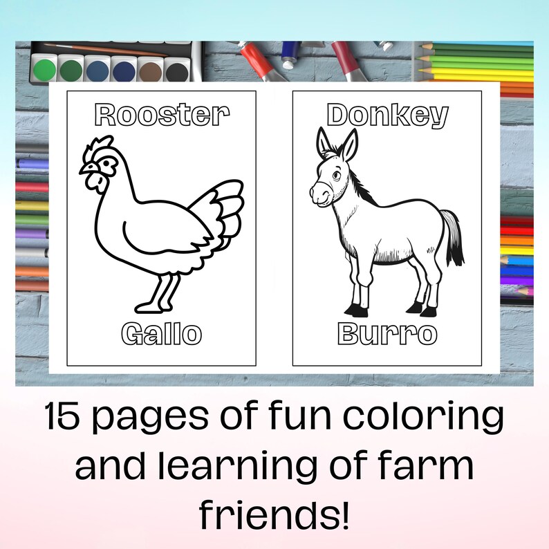 Bilingual Spanish English Coloring Pages Kids, Preschool, Kindergarten ...
