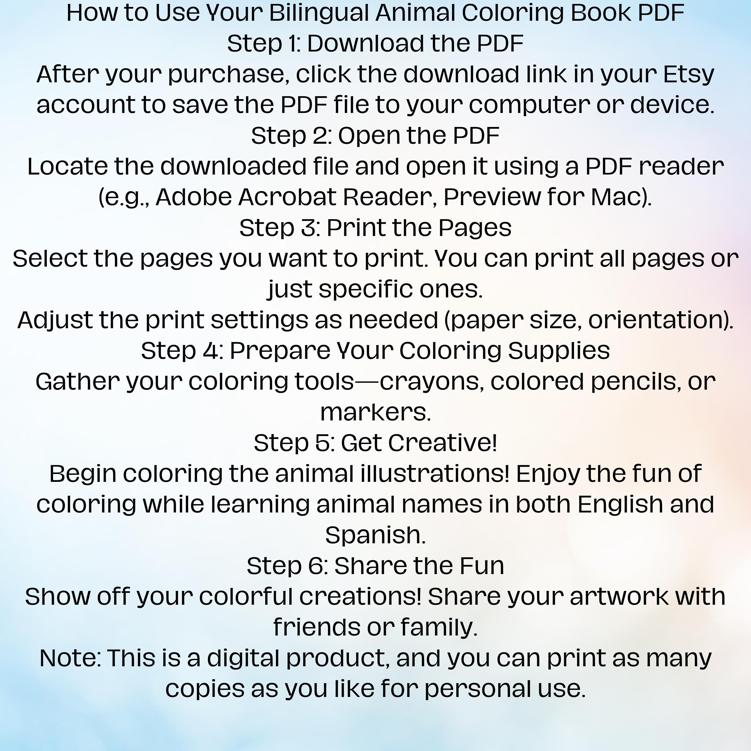 Bilingual Spanish English Coloring Pages Kids, Preschool, Kindergarten ...