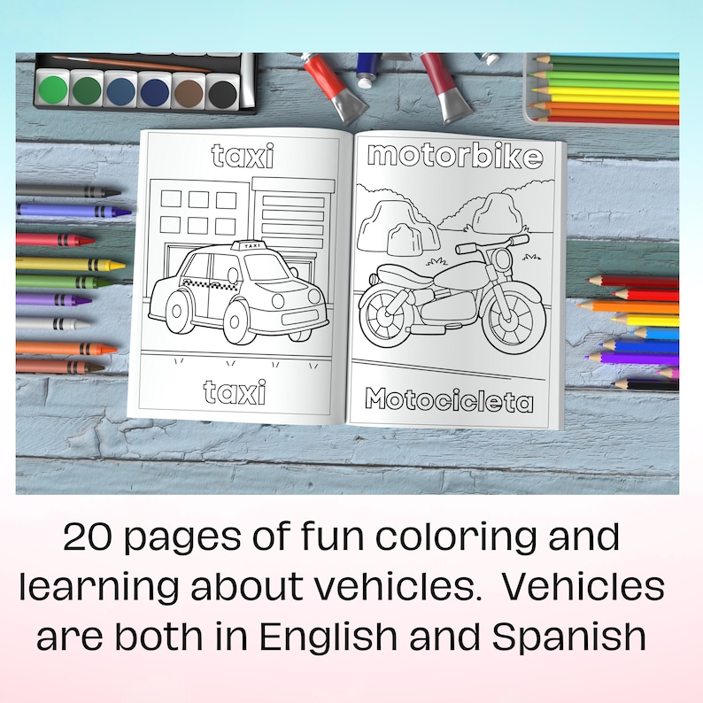 Bilingual Spanish English Coloring Pages Kids, Preschool, Kindergarten ...