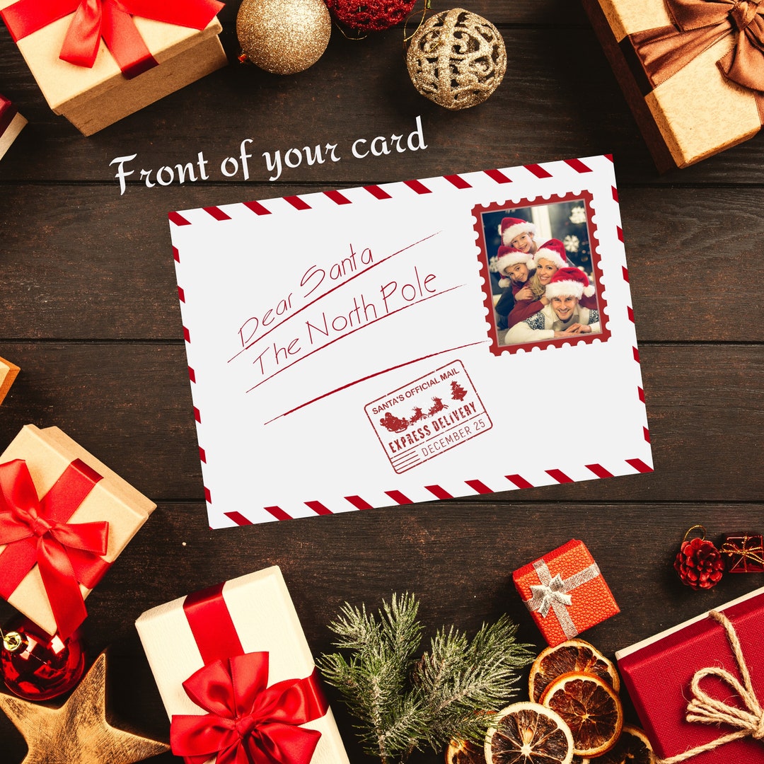 Christmas Card Template, Dear Santa, Letter to the North Pole, Merry ...