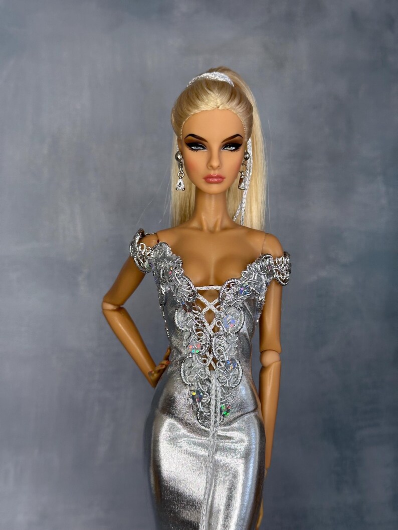 Silver Glitter Doll Dress: 1/6 Scale Integrity Toys Outfit - Etsy