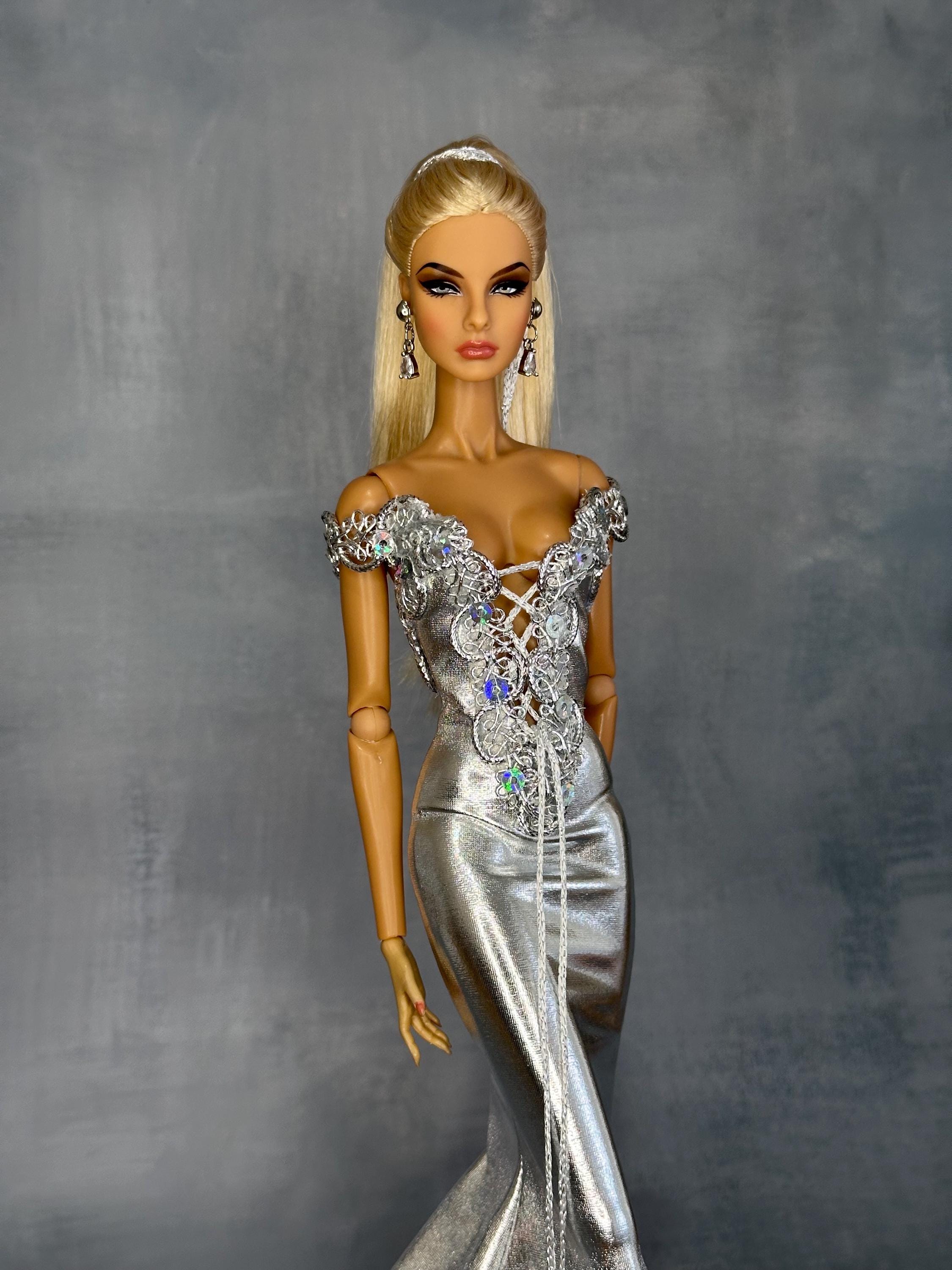 Silver Glitter Doll Dress: 1/6 Scale Integrity Toys Outfit - Etsy