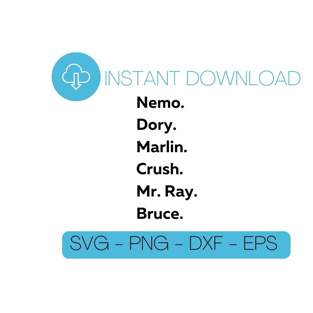 Finding Nemo Svg Dxf Png Eps Digital Cut File Instant - Etsy UK