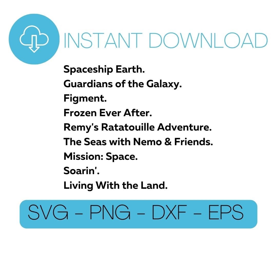 Epcot Digital Cut File Instant Download svg Dxf Eps Png - Etsy