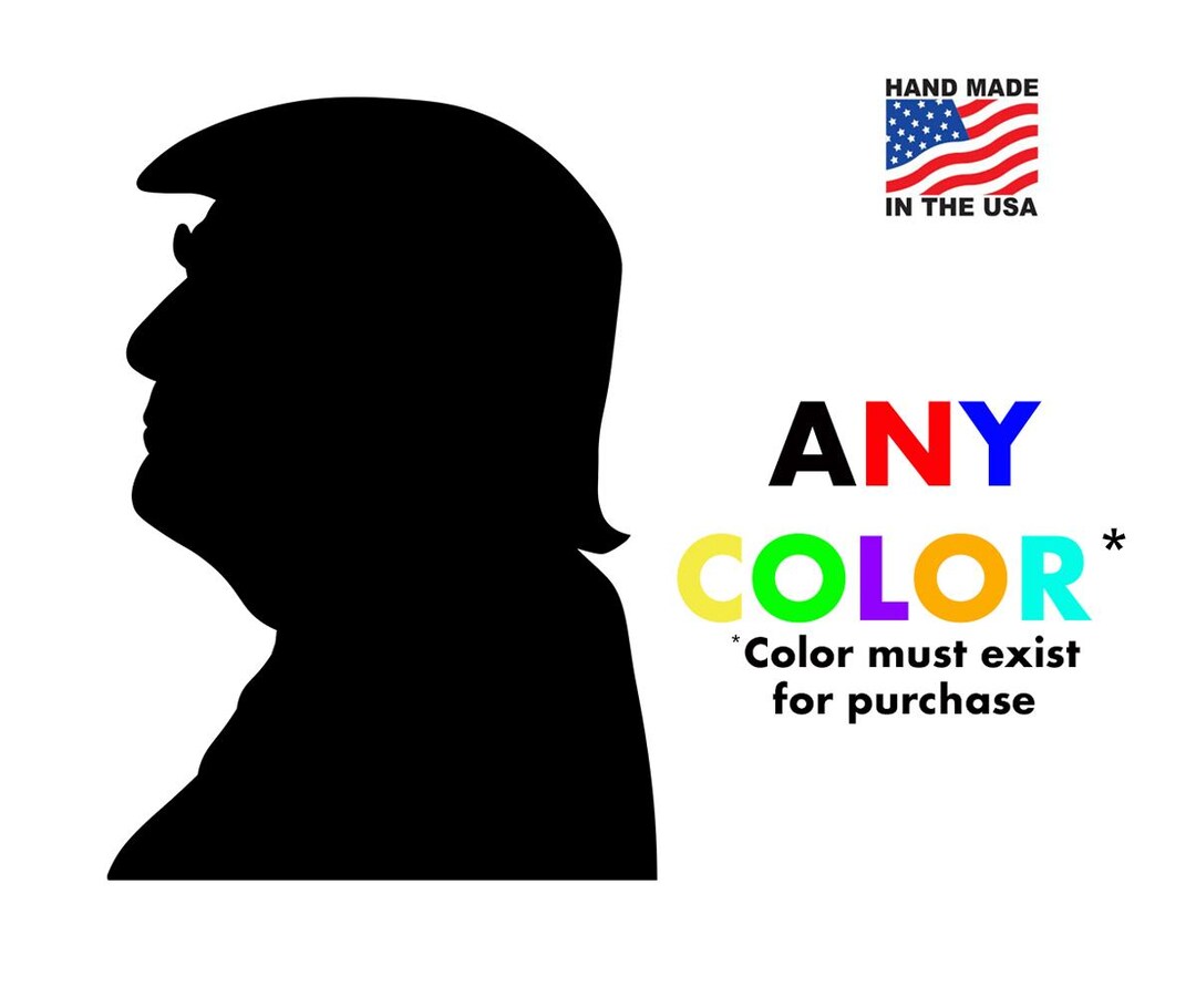 Trump Silhouette Outline Vinyl Sticker & Decal - Etsy