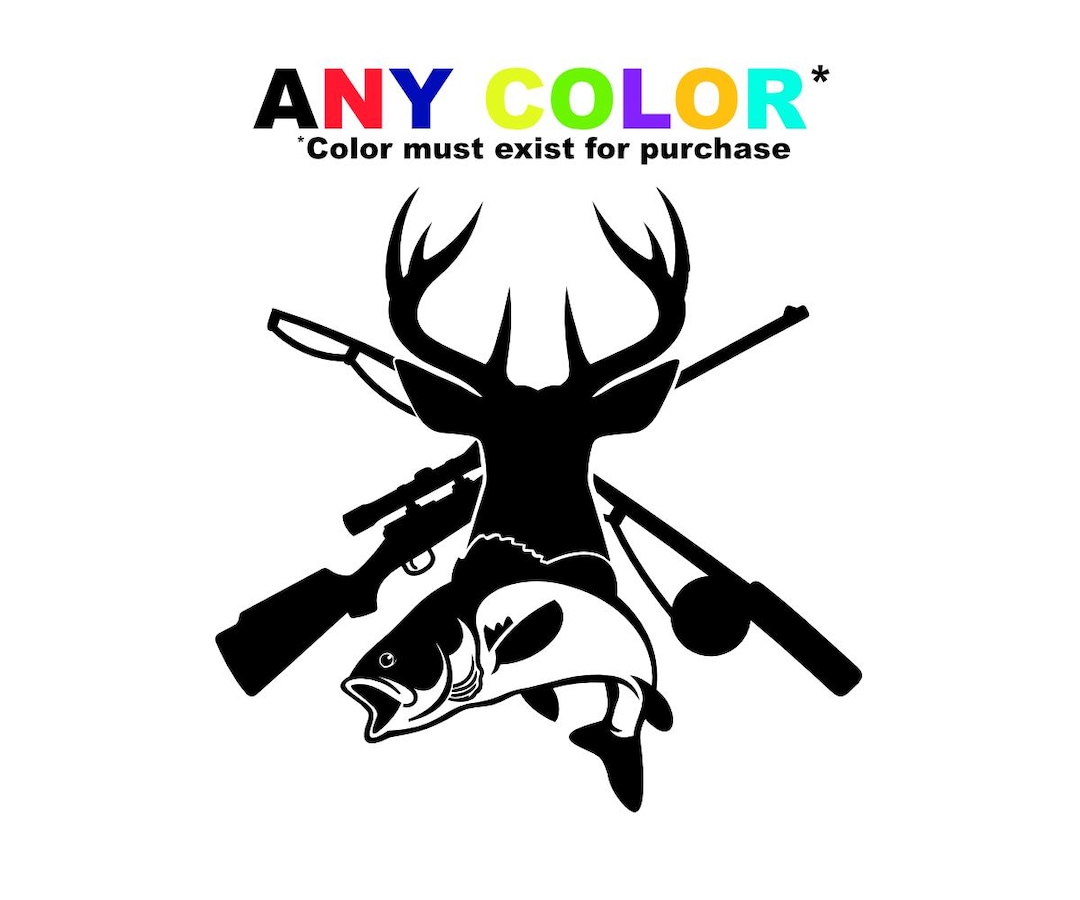 Deer, Fish & Hunting Vinyl Decal – Outdoor Sportsman Sticker for Trucks ...