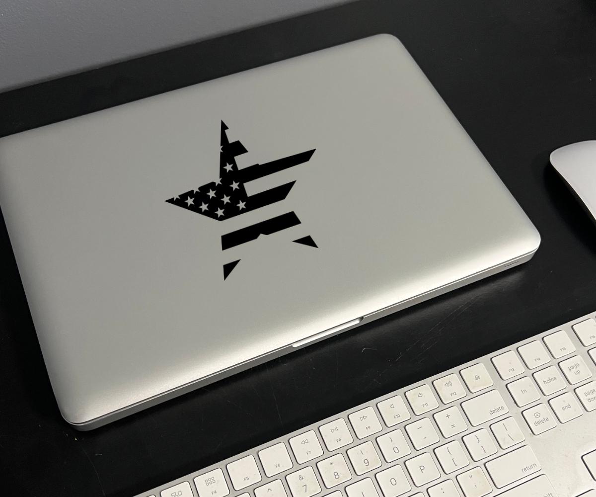 Patriotic American Flag Star Decal - USA Flag Vinyl Sticker for Car ...