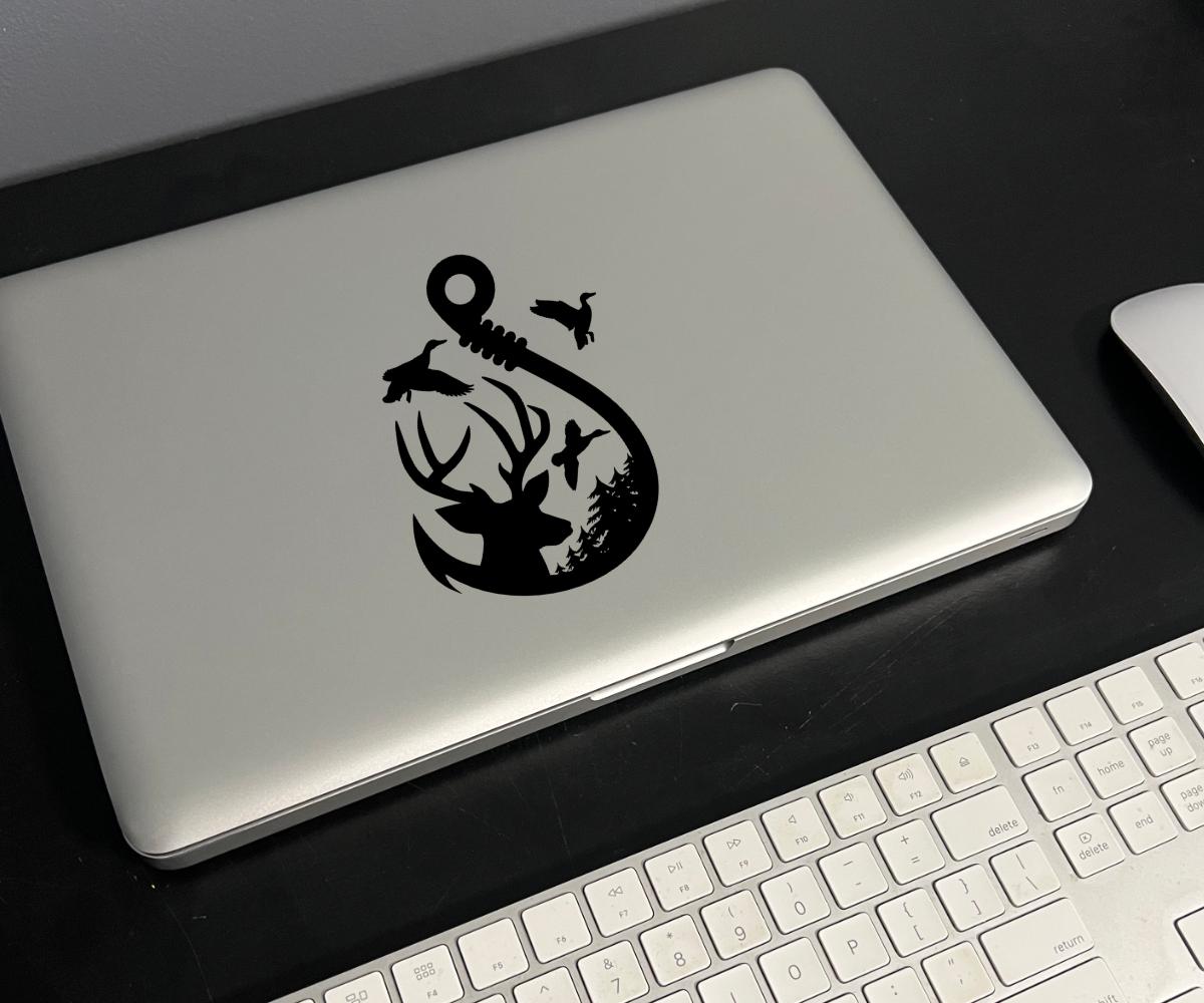 Duck Deer Fish Hook Decal – Hunting Fishing Outdoors Vinyl Sticker for ...