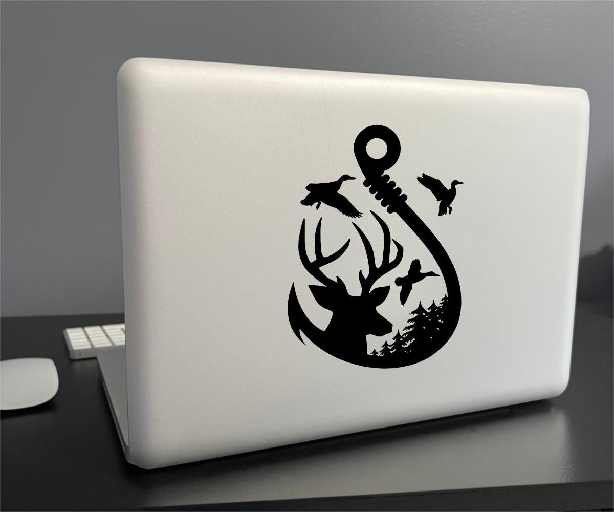 Duck Deer Fish Hook Decal – Hunting Fishing Outdoors Vinyl Sticker for ...