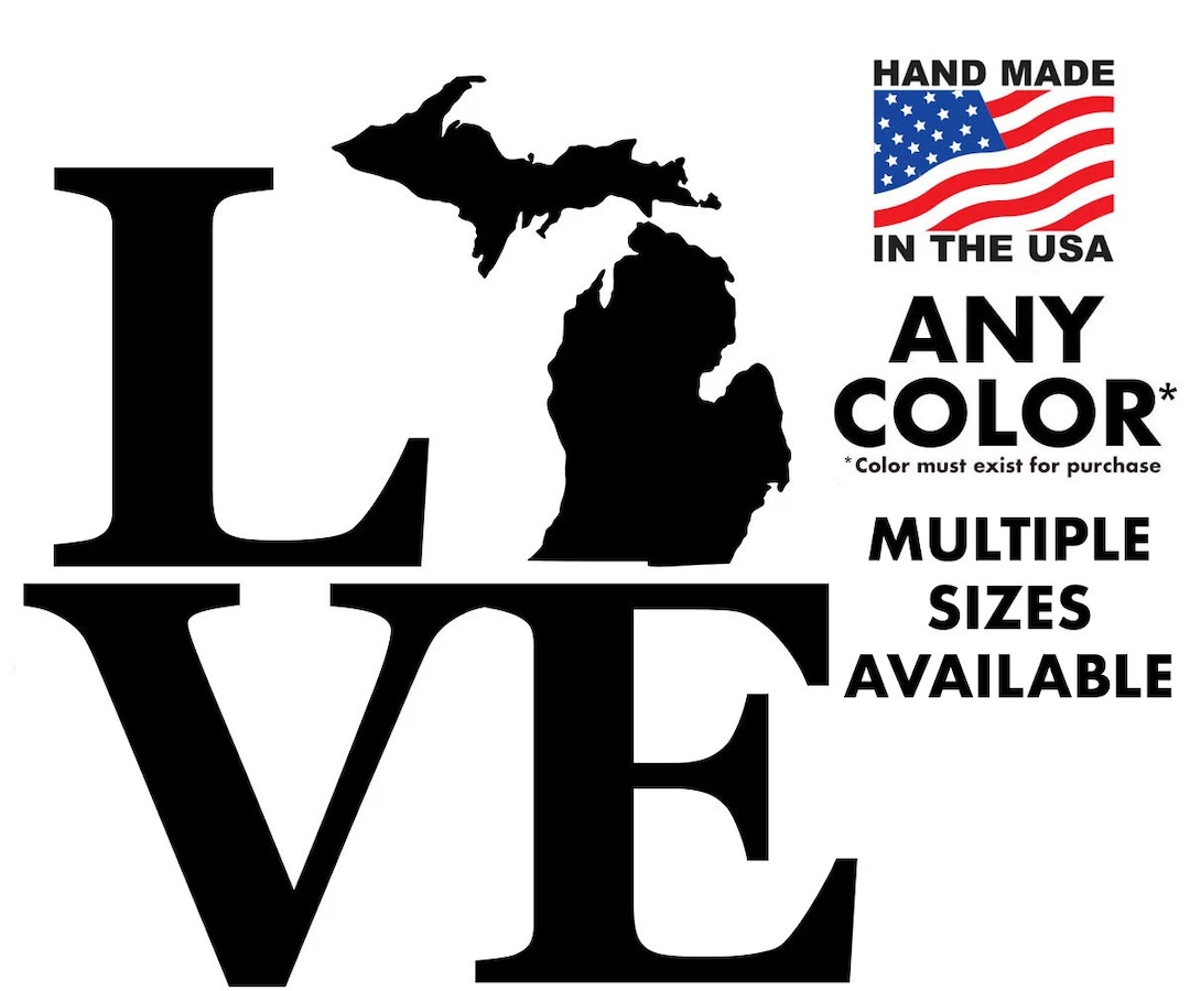 Michigan Love Decal - Show Your State Pride With This Vinyl Sticker - Etsy