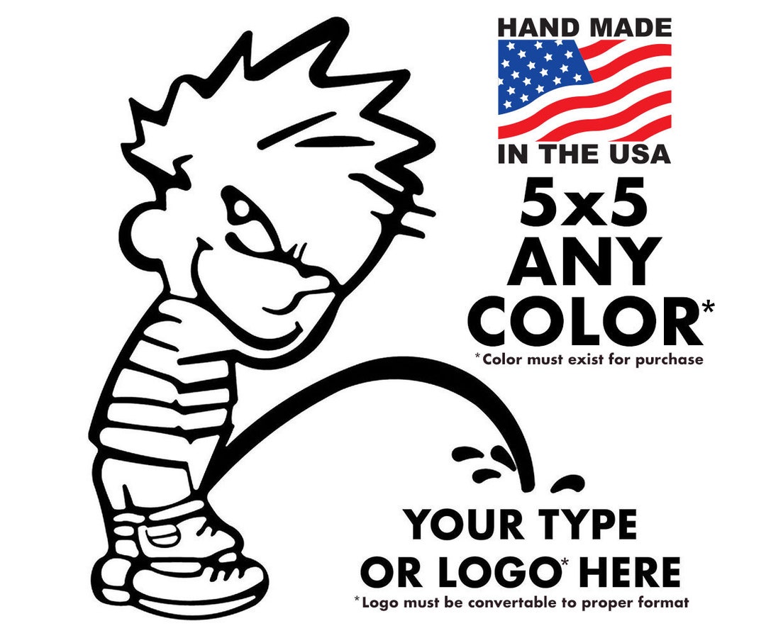 Calvin Peeing Custom Vinyl Sticker & Decal - Etsy