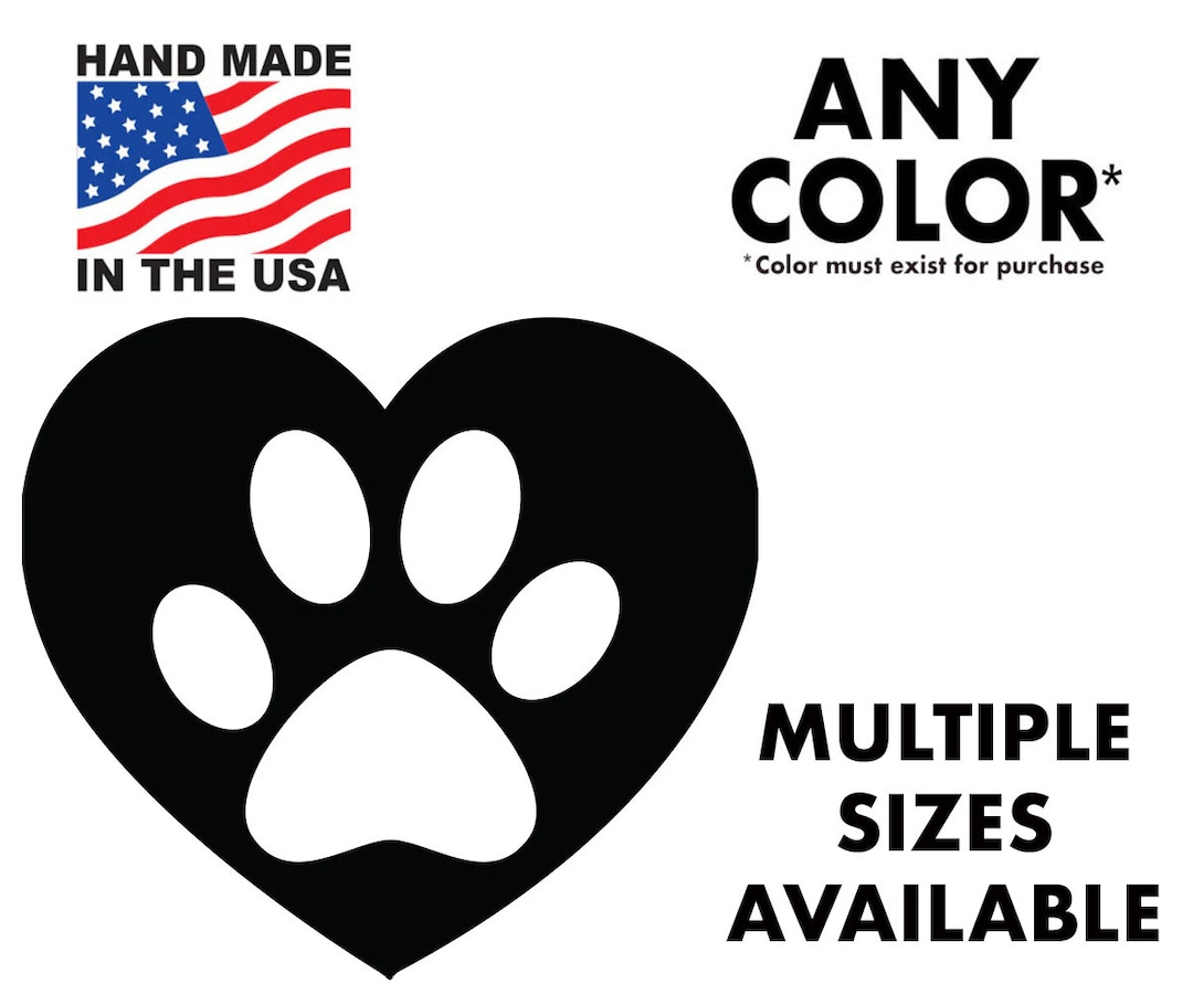 Show Your Love: Paw Inside Heart Decal for Dog Owners - Etsy