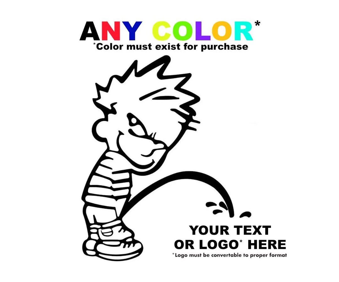 Calvin Peeing Boy Peeing Custom Vinyl Decal - Personalized Car Decal - Etsy