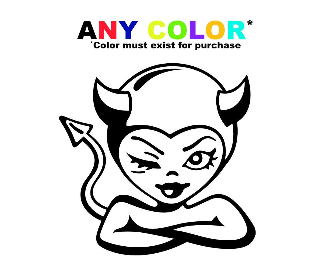 Sexy Devil Winking Vinyl Decal - Etsy