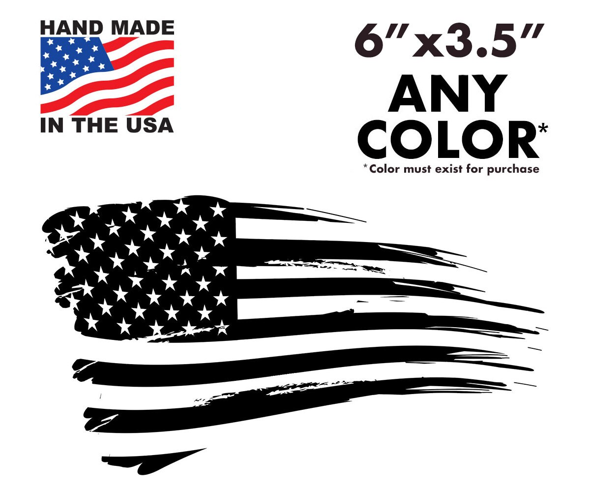 Distressed American Flag Vinyl Sticker & Decal - Etsy