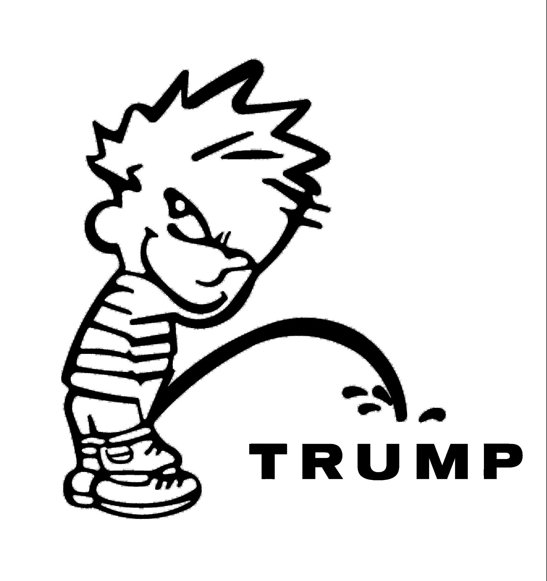 Calvin Peeing Tump Decal - Etsy