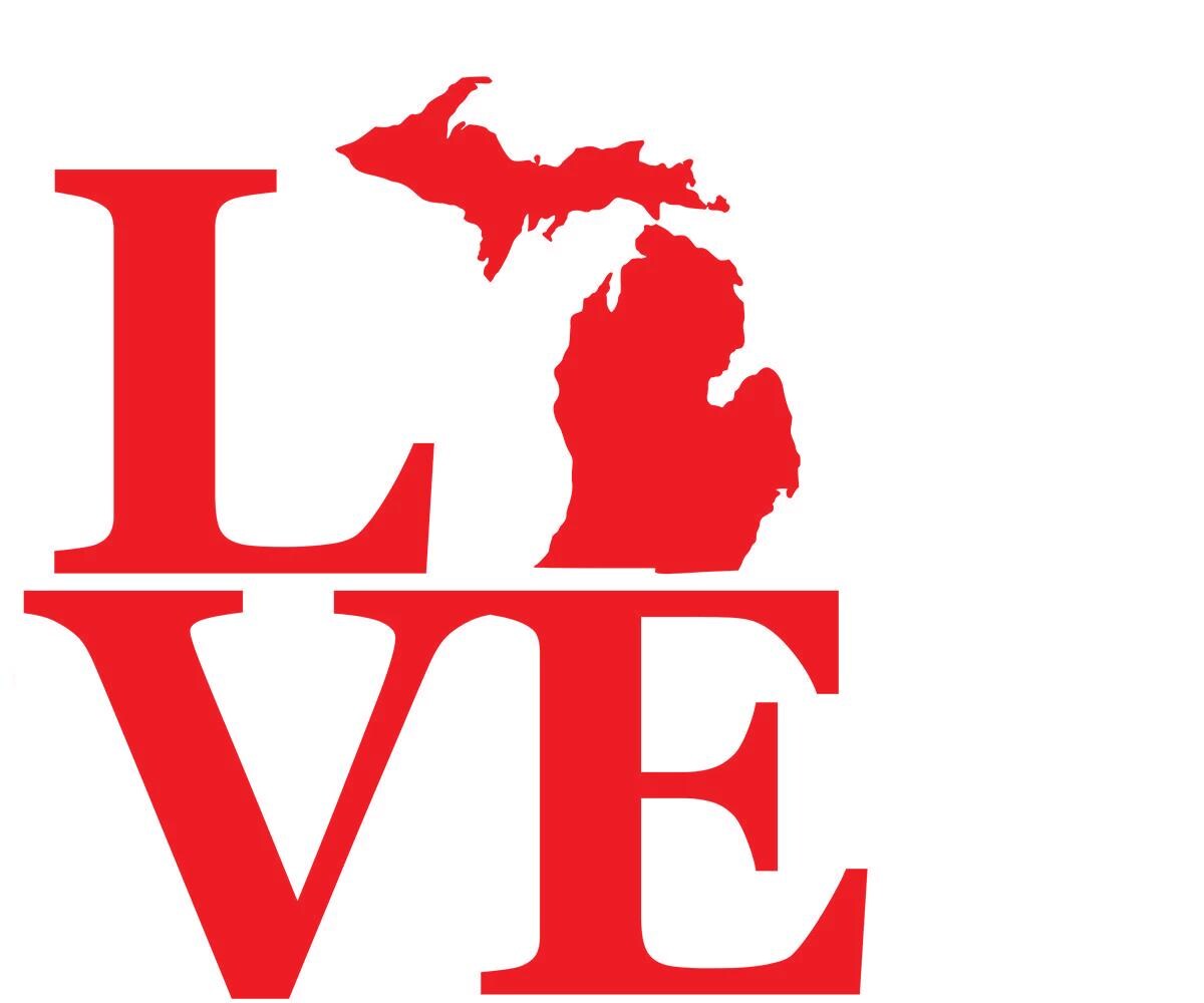 Michigan Love Decal - Show Your State Pride With This Vinyl Sticker - Etsy